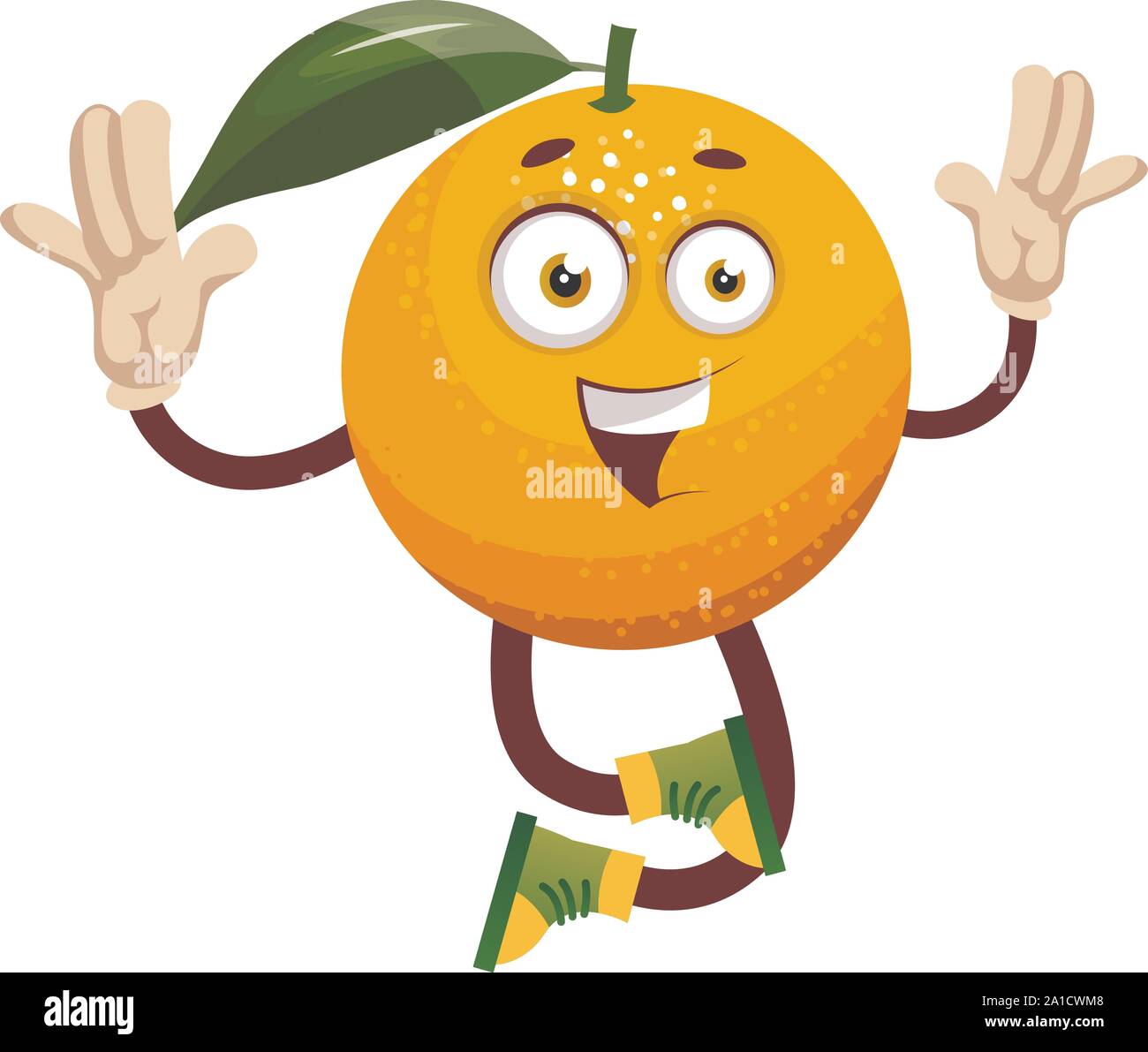 Orange is happy, illustration, vector on white background Stock Vector ...