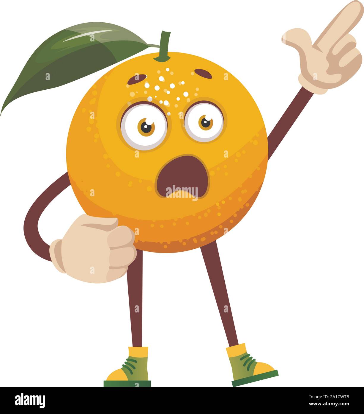 Shocked orange, illustration, vector on white background Stock Vector ...