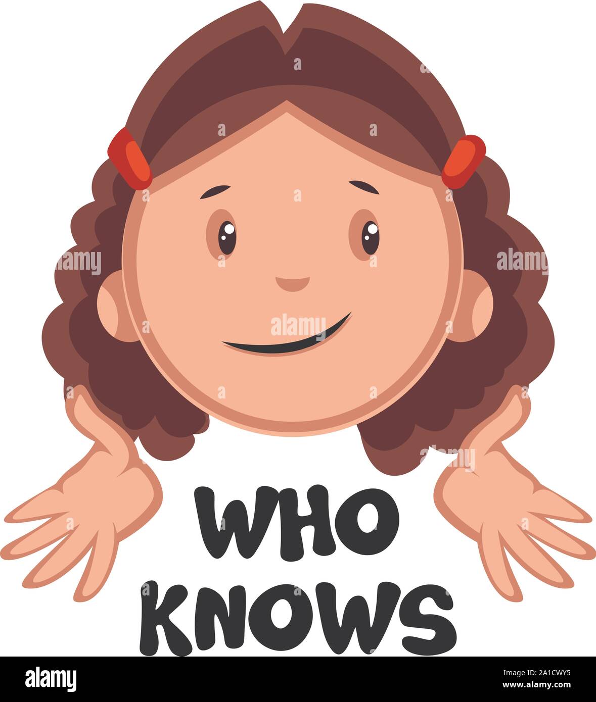Who knows girl emoji, illustration, vector on white background Stock ...