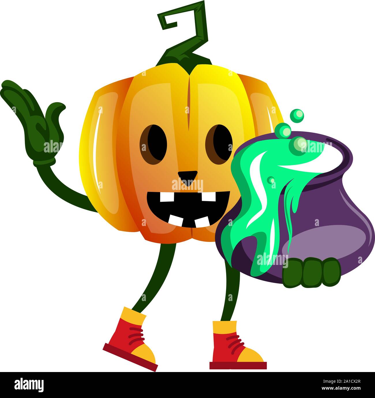 Pumpkin with poison, illustration, vector on white background Stock ...