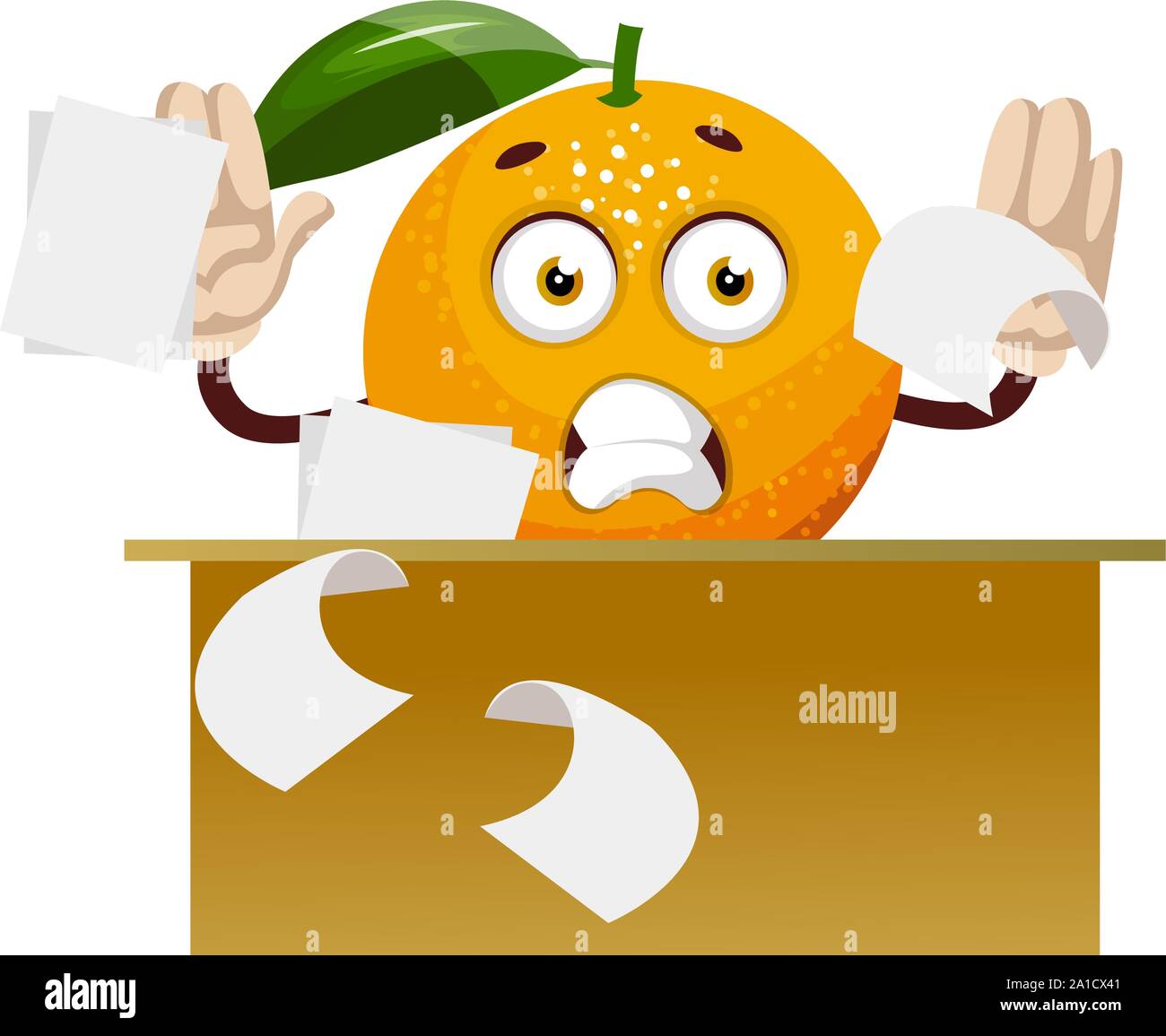 Orange working, illustration, vector on white background Stock Vector ...