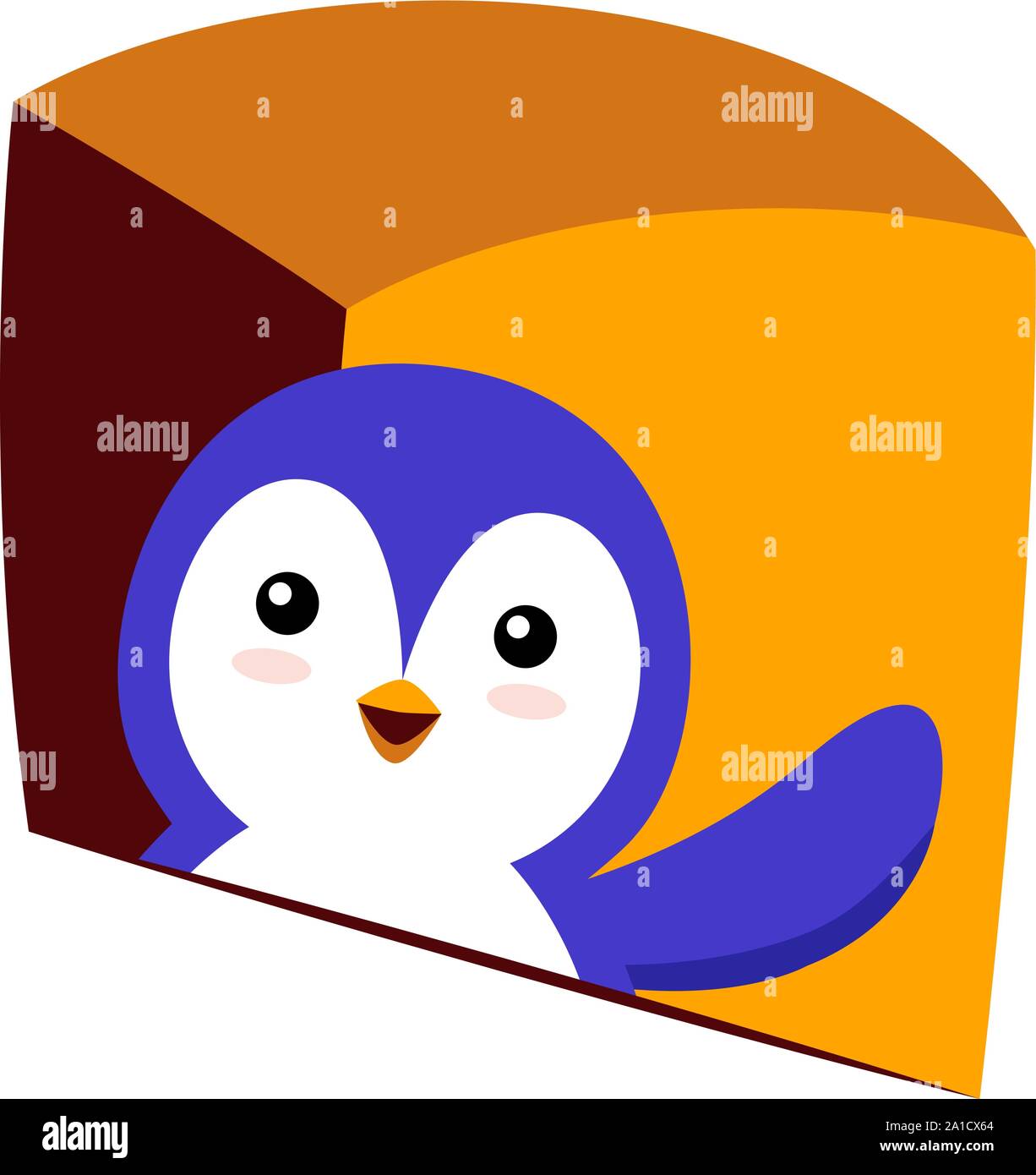 Penguin waving, illustration, vector on white background Stock Vector ...