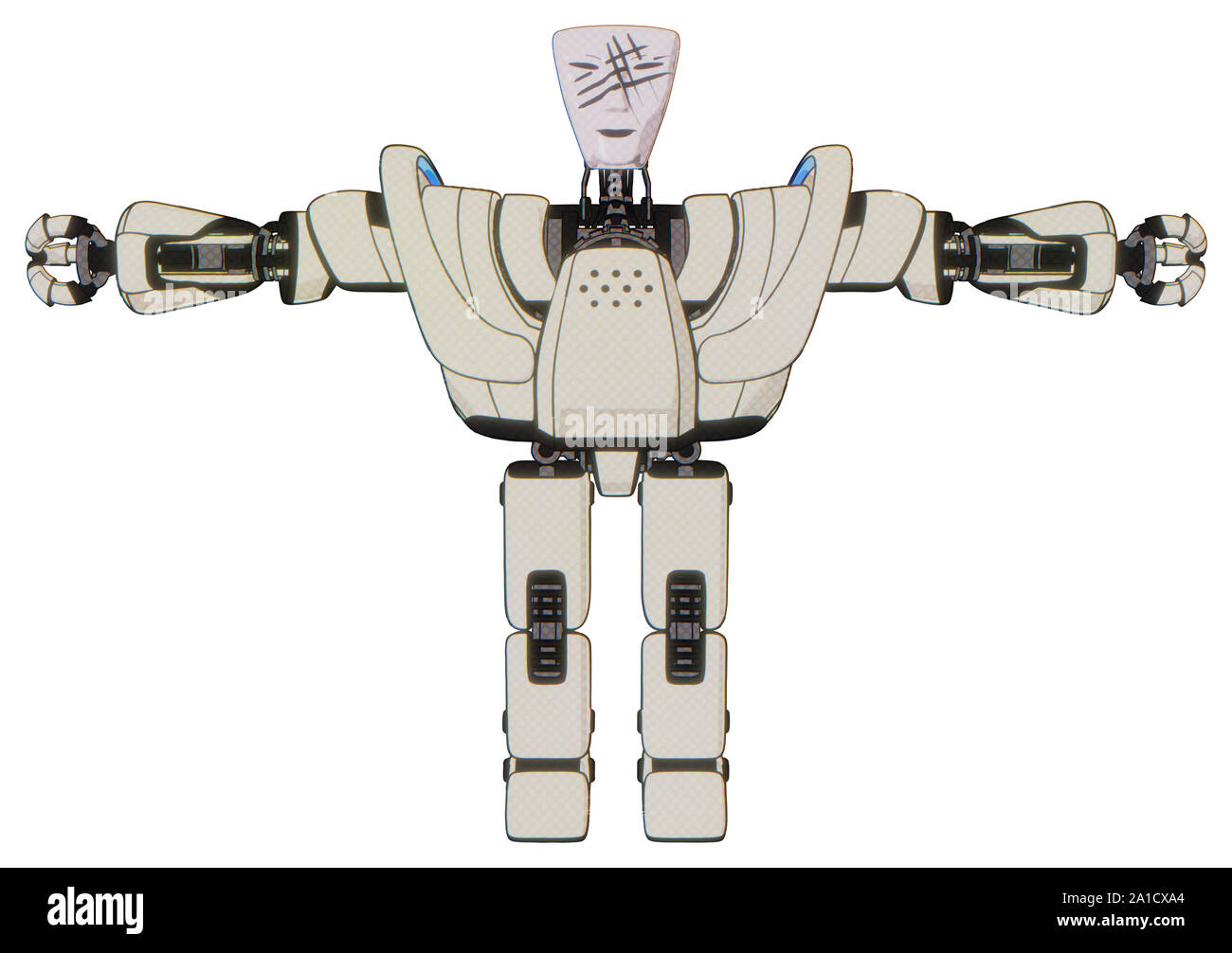 Automaton containing elements: humanoid face mask, slashes war paint ...