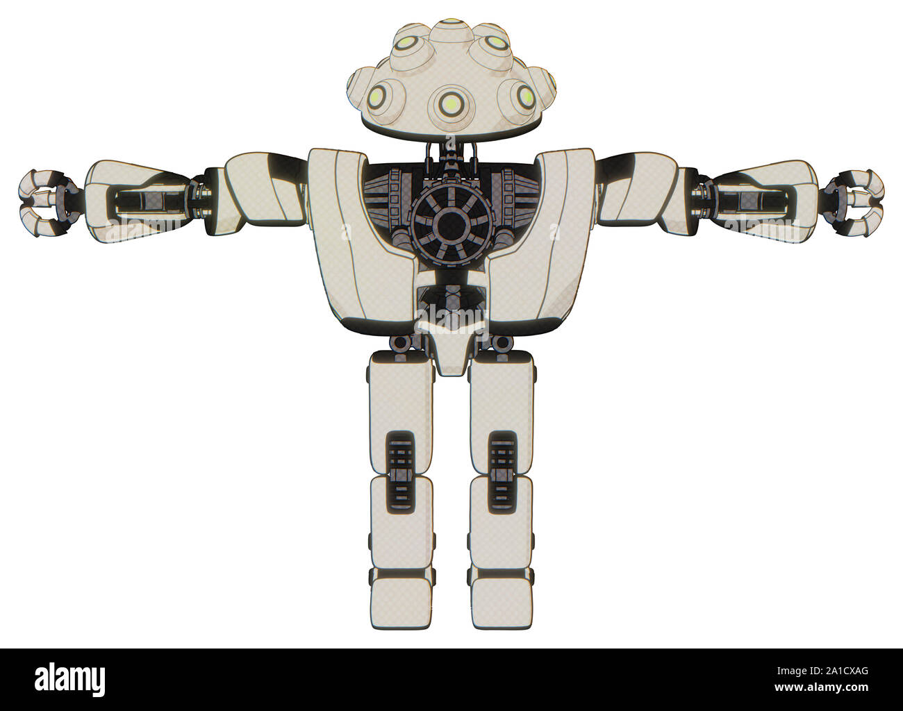 Android containing elements: techno multi-eyed domehead design, heavy ...