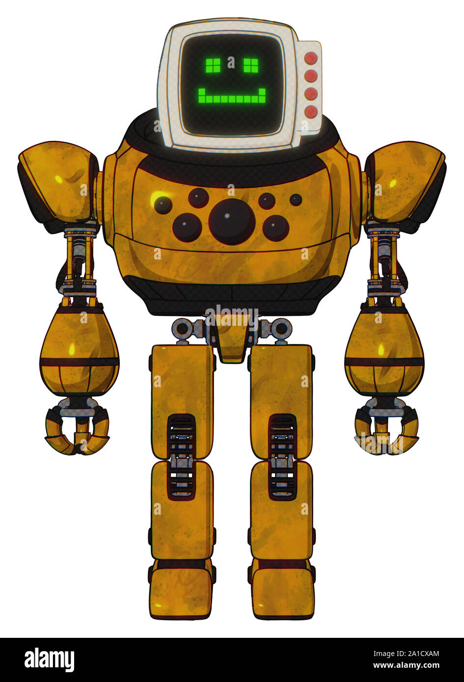 Bot containing elements: old computer monitor, happy pixel face, red ...