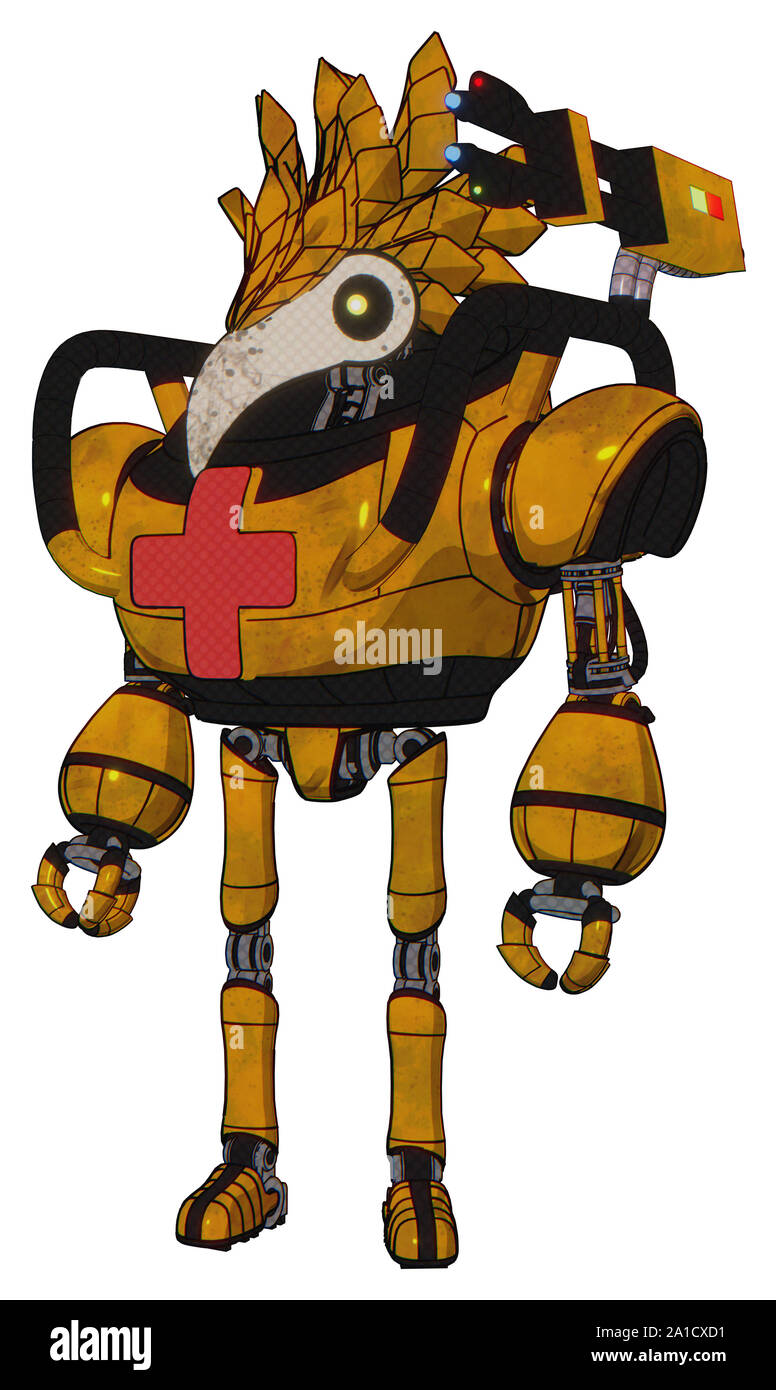 Droid containing elements: bird skull head, yellow led protruding eyes ...