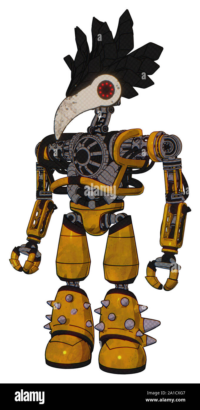 Bot containing elements: bird skull head, red led circle eyes, crow ...