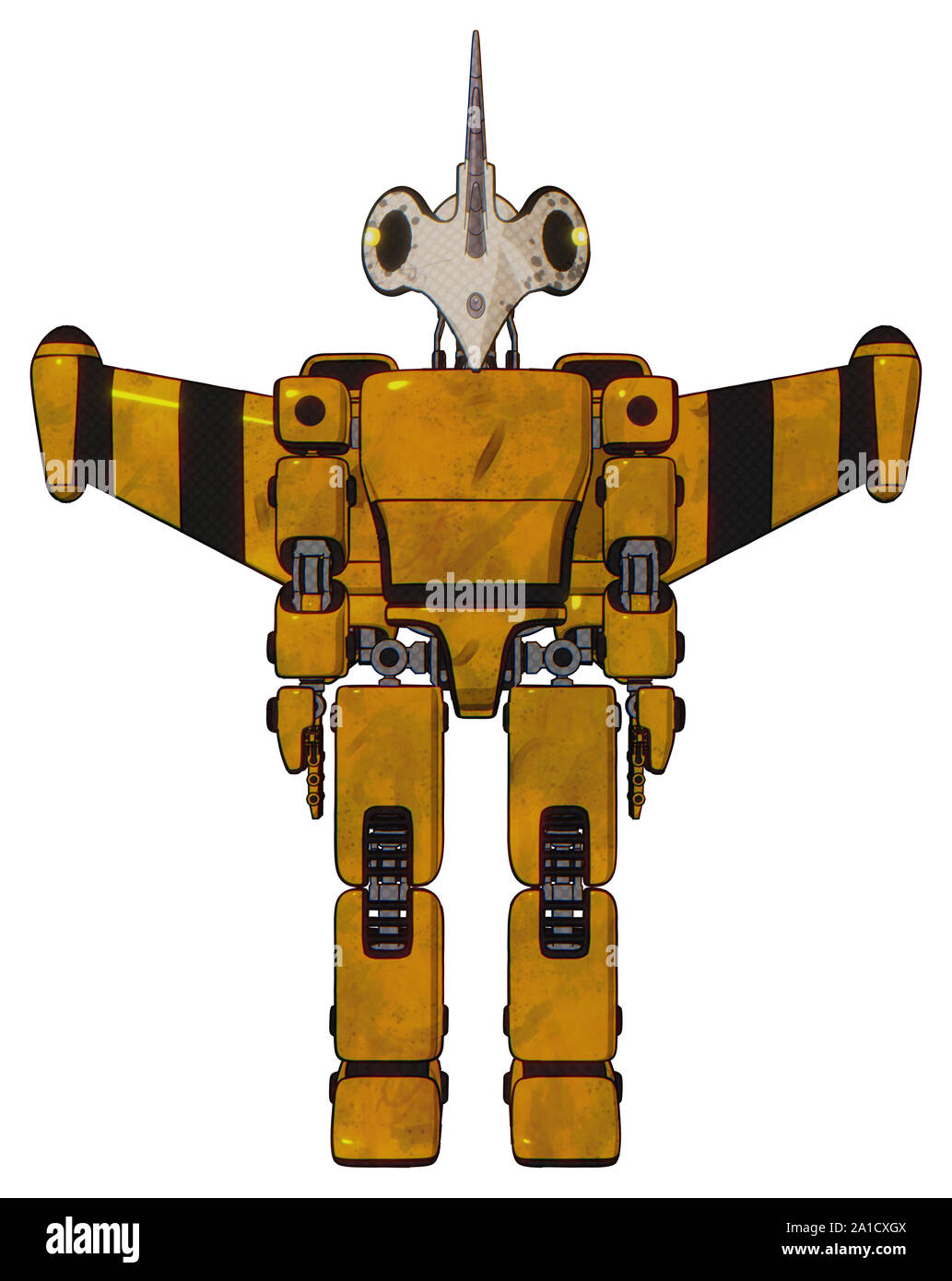 Automaton containing elements: bird skull head, yellow led protruding ...