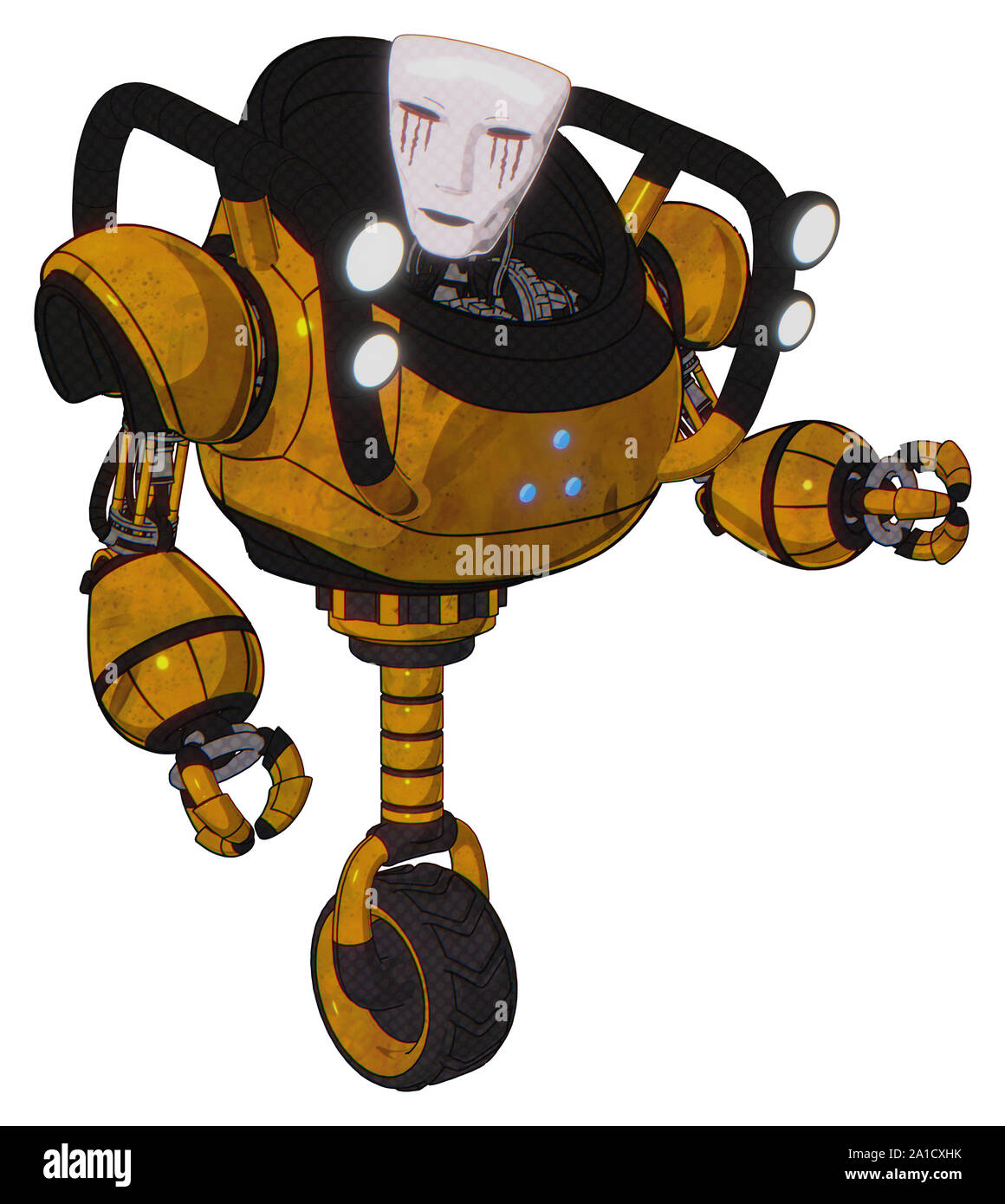 Mech containing elements: humanoid face mask, blood tears, heavy upper ...