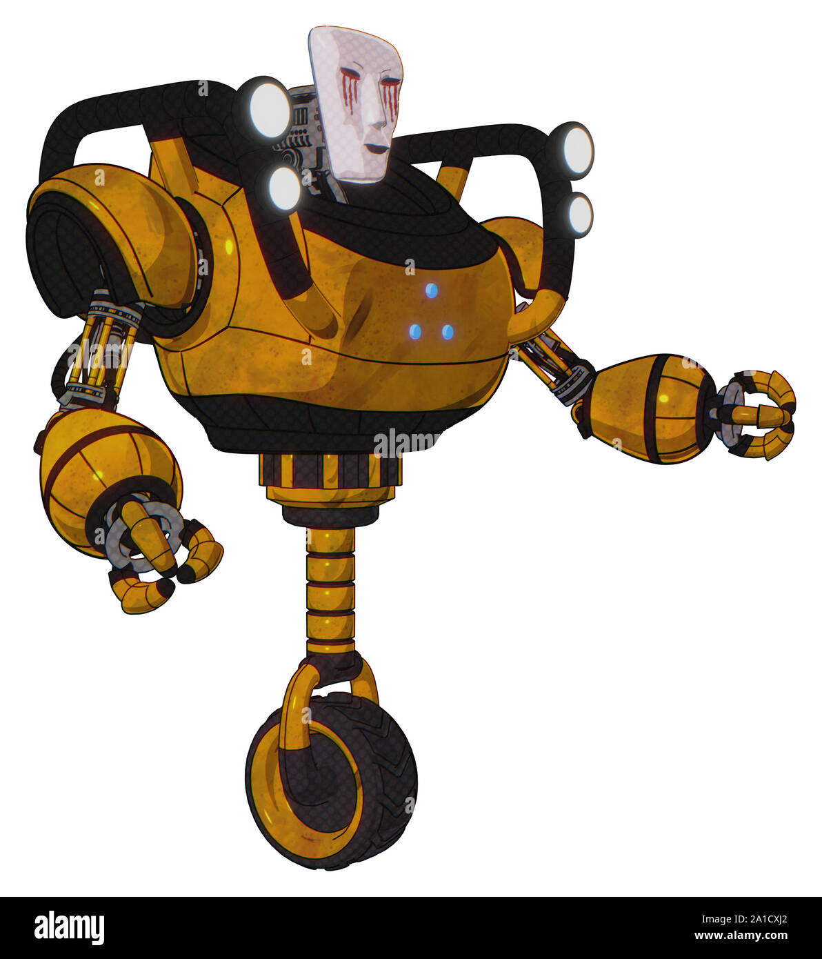 Mech containing elements: humanoid face mask, blood tears, heavy upper ...