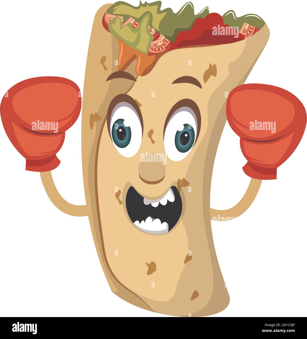 Burrito with red gloves, illustration, vector on white background Stock ...