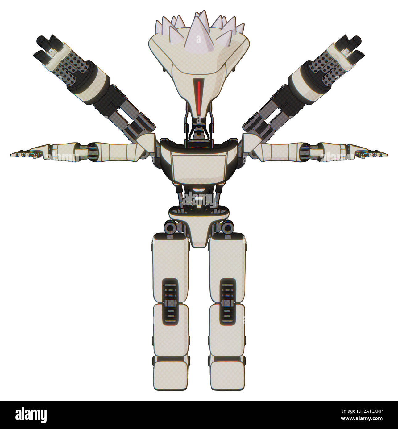 Cyborg containing elements: flat elongated skull head, spikes,, light ...