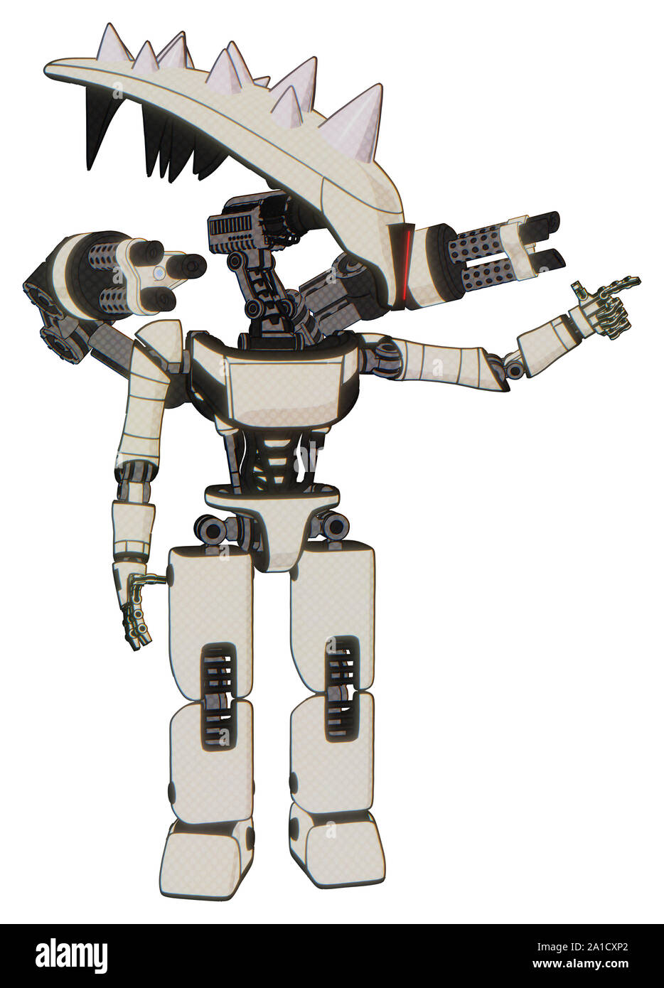 Cyborg containing elements: flat elongated skull head, spikes,, light ...