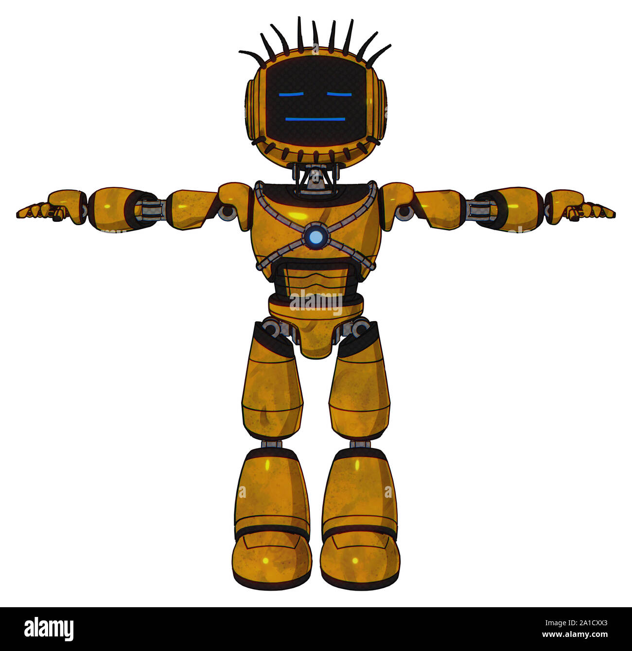 Cyborg containing elements: digital display head, sleeping face, eye ...