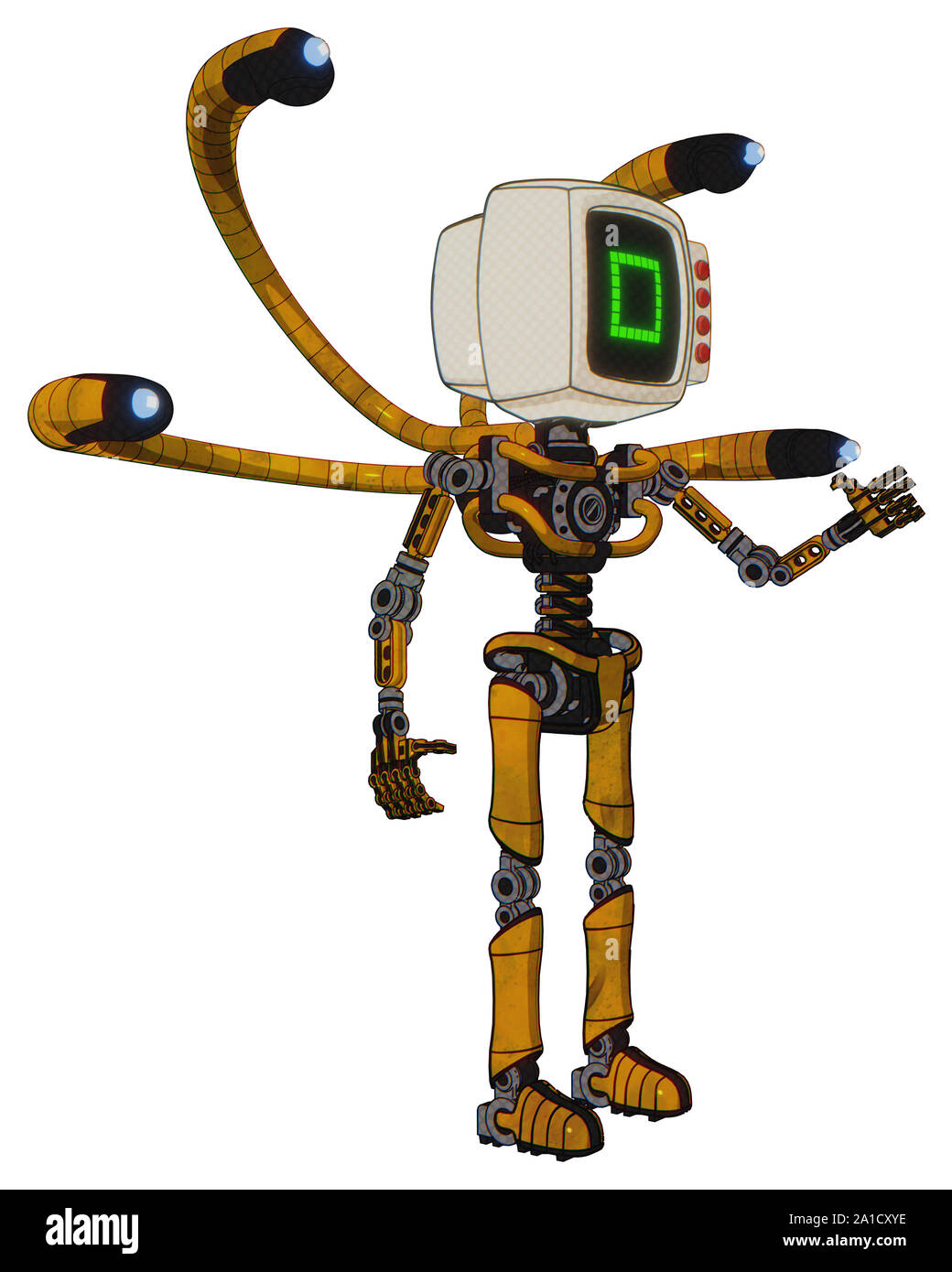 Automaton containing elements: old computer monitor, pixel square ...