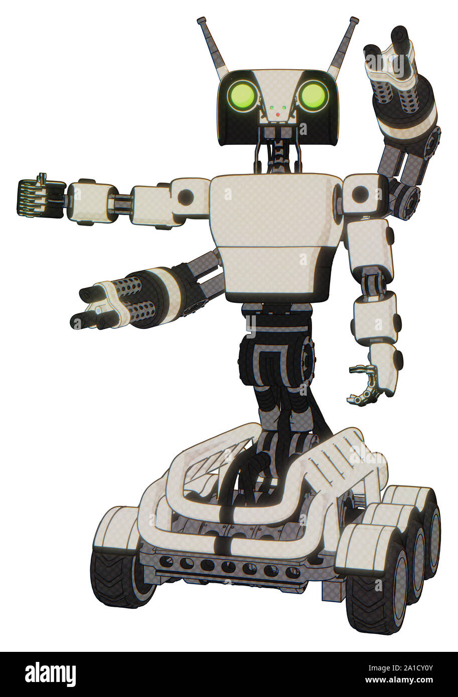 Droid containing elements: dual retro camera head, cyborg antenna head ...