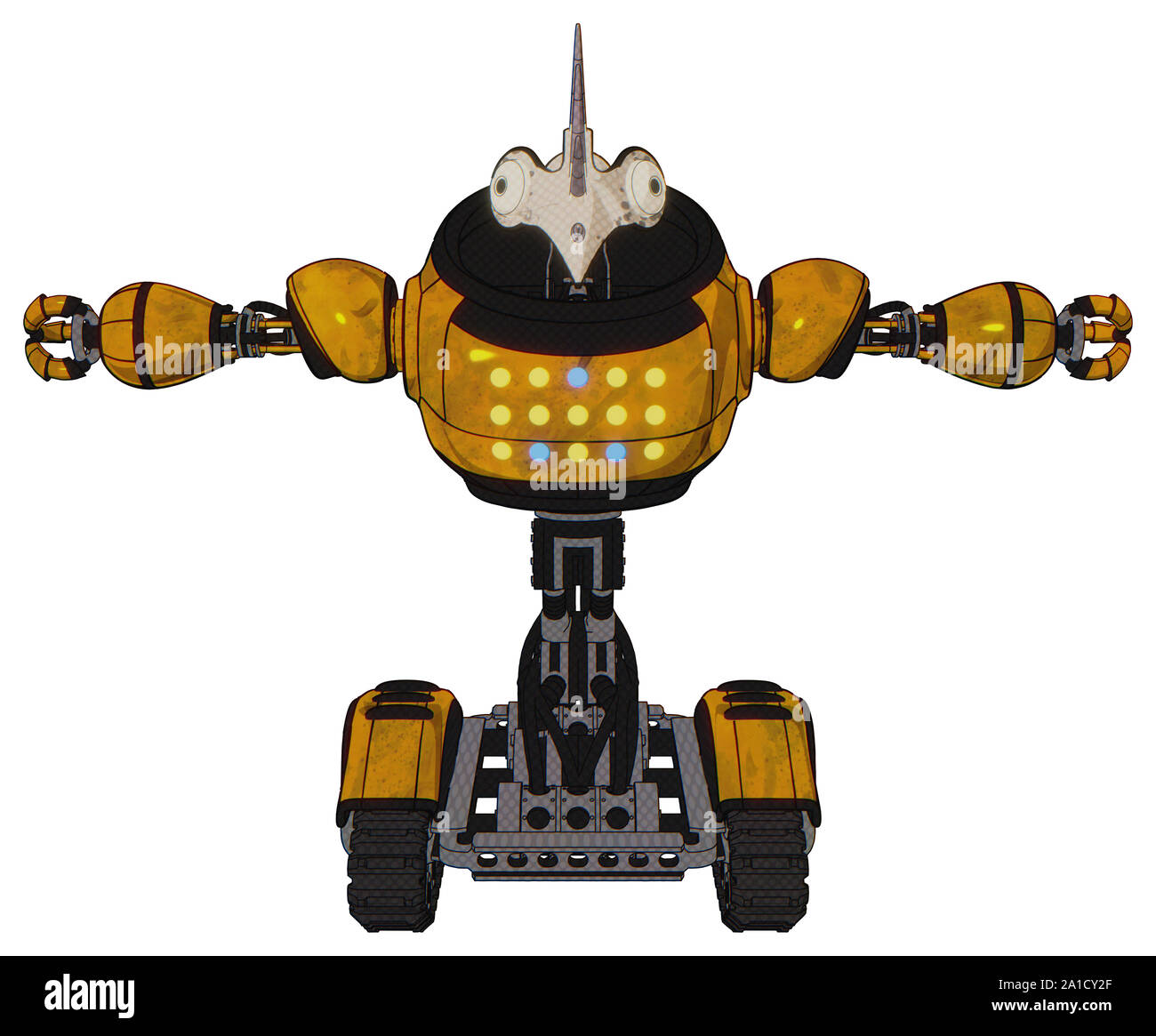 Robot containing elements: bird skull head, bone skull eye holes, heavy ...