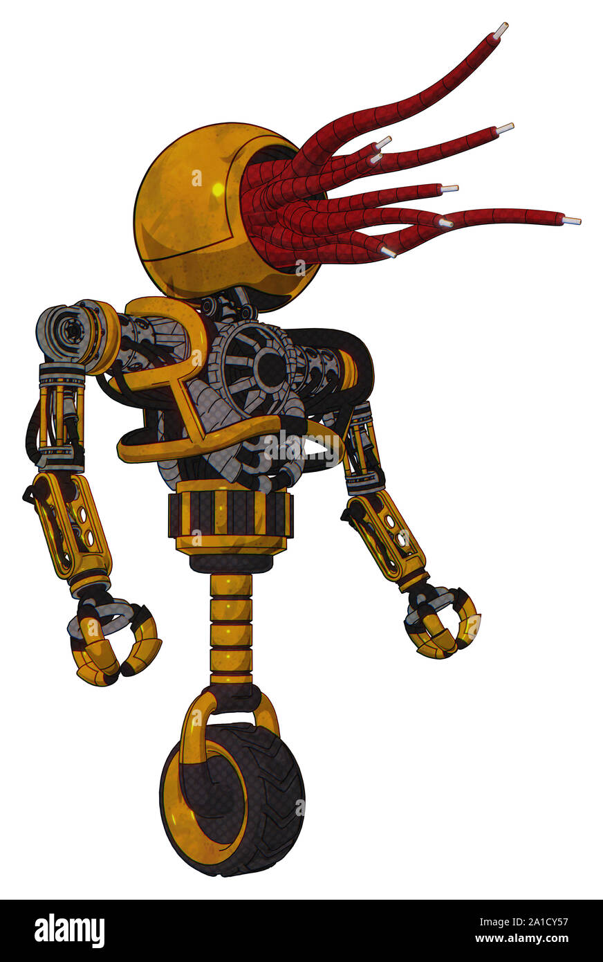 Mech containing elements: jellyfish style head red fiber optic ...