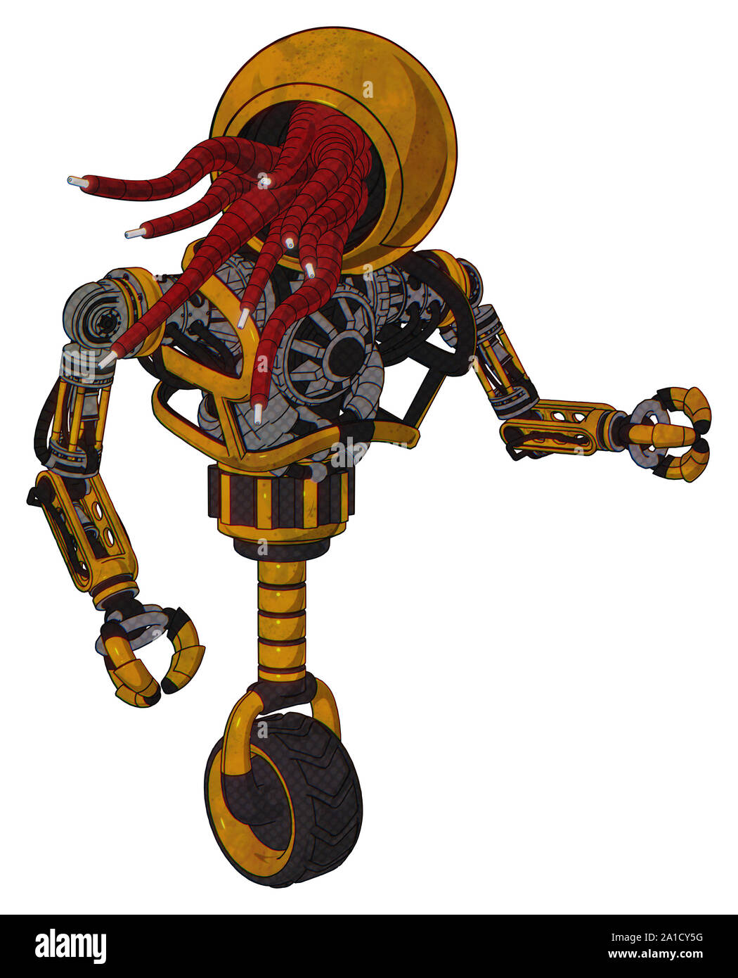 Mech containing elements: jellyfish style head red fiber optic ...