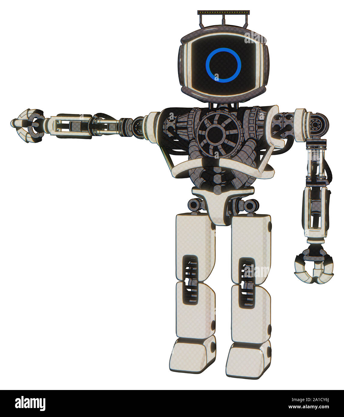 Mech containing elements: digital display head, circle face, led and ...