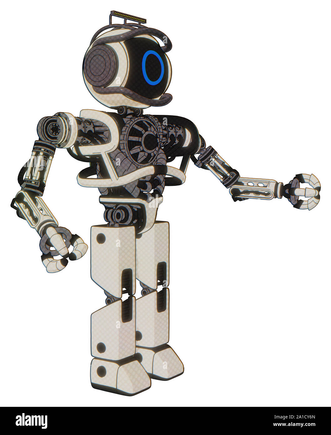 Mech containing elements: digital display head, circle face, led and ...