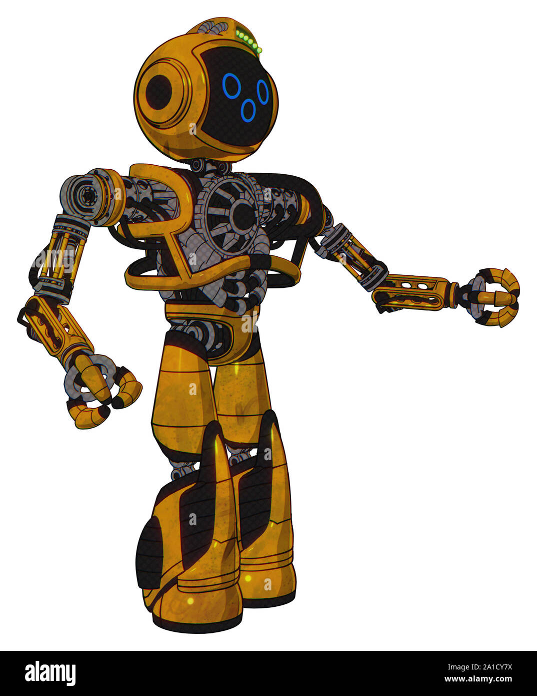 Droid containing elements: digital display head, woo expression, green ...