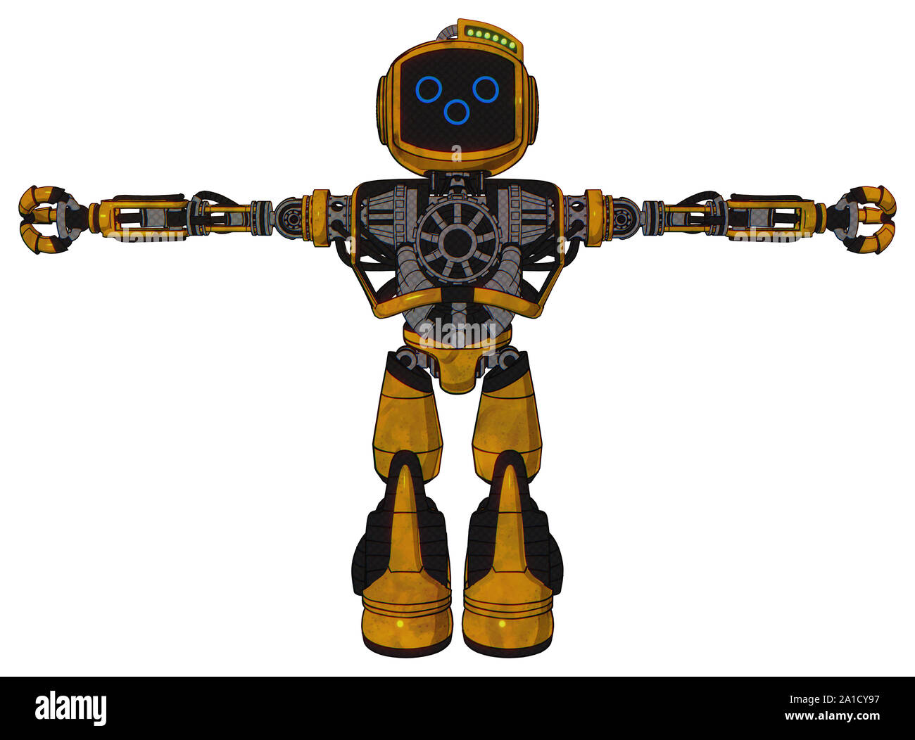 Droid containing elements: digital display head, woo expression, green ...