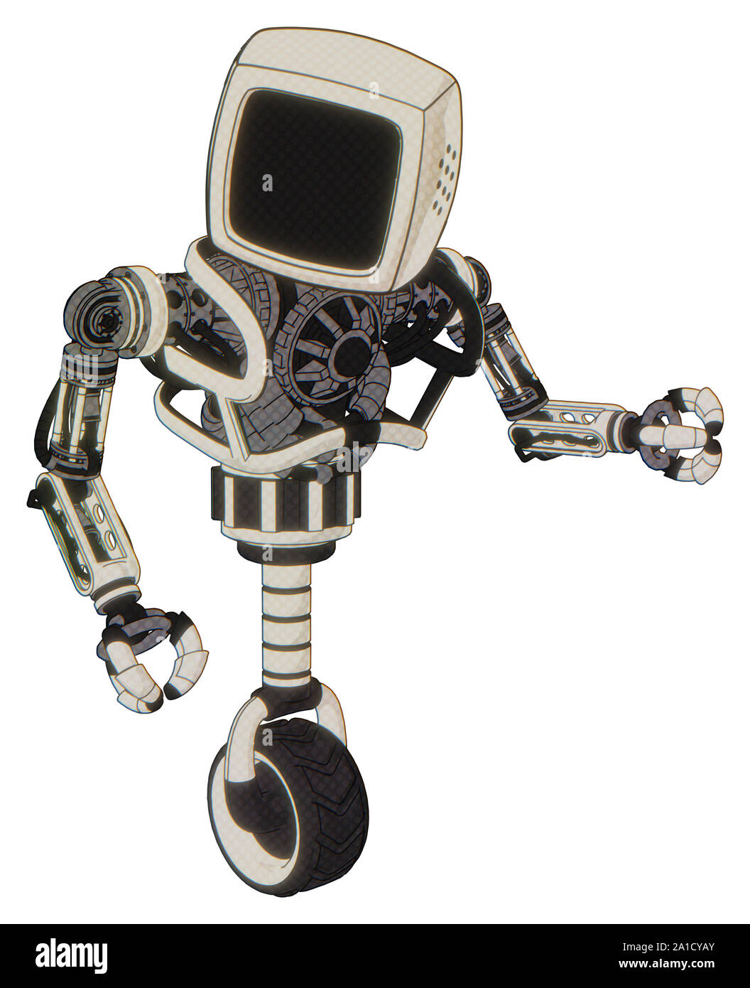 Mech containing elements: old computer monitor, heavy upper chest, no ...