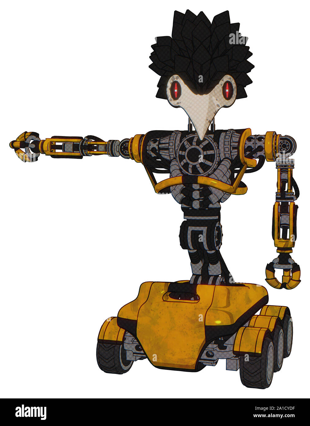 Android containing elements: bird skull head, red line eyes, crow ...