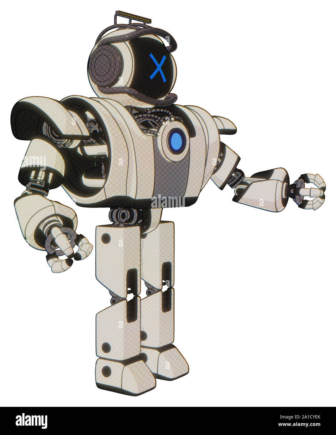 Automaton containing elements: digital display head, x face, led and ...