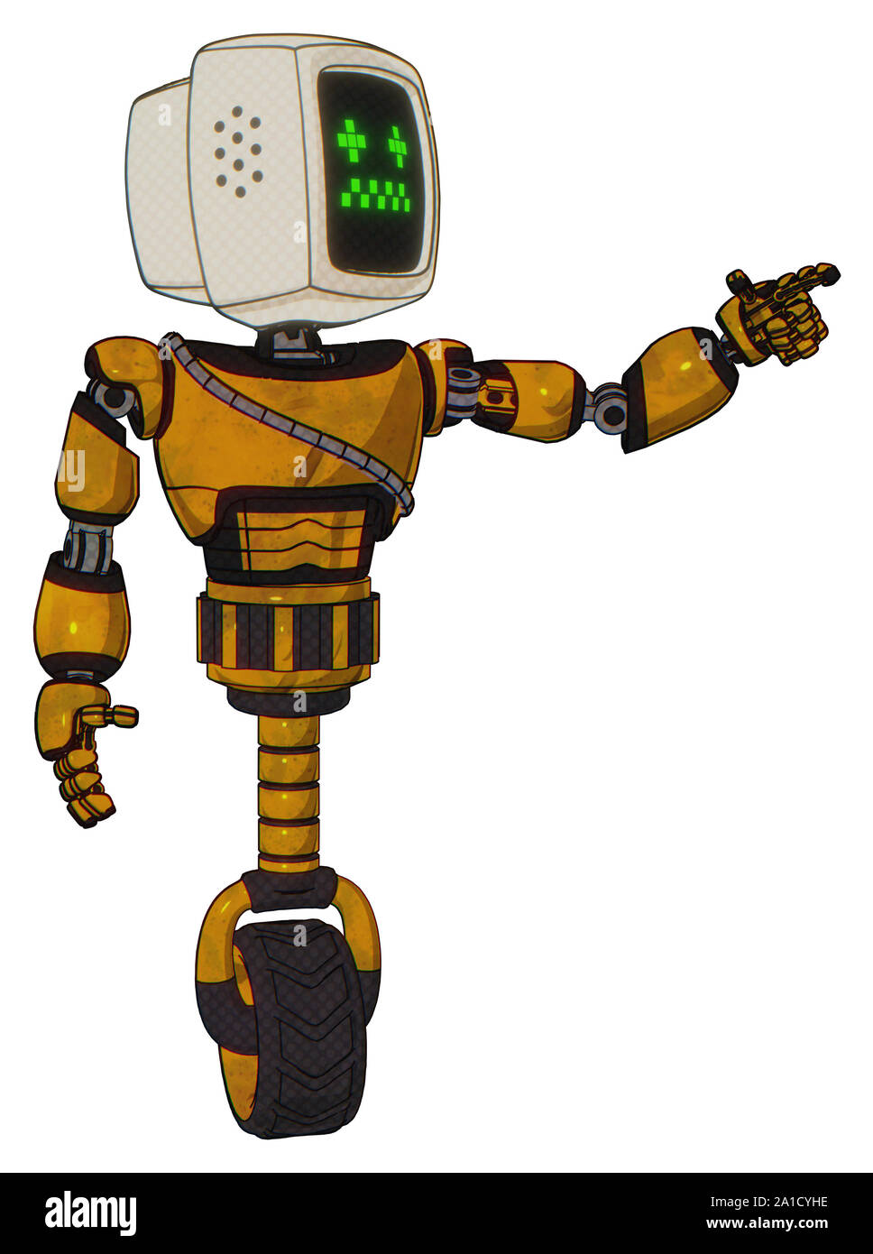 Automaton containing elements: old computer monitor, stunned pixels ...