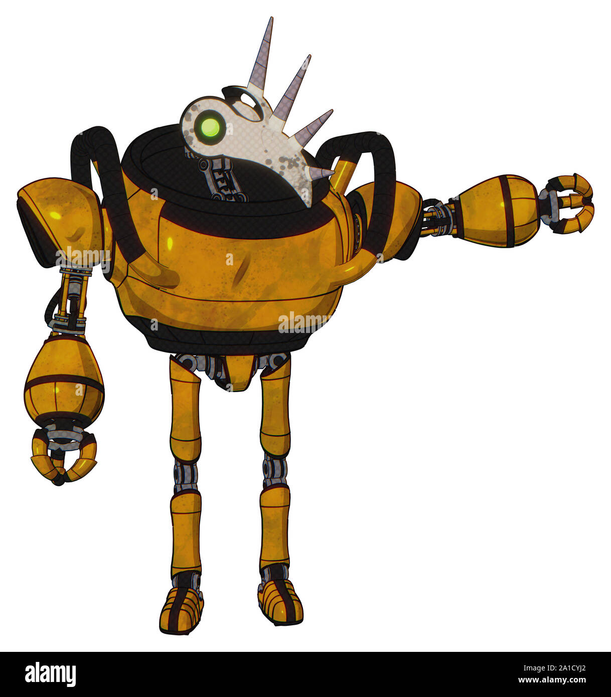 Automaton containing elements: bird skull head, green eyes, heavy upper ...