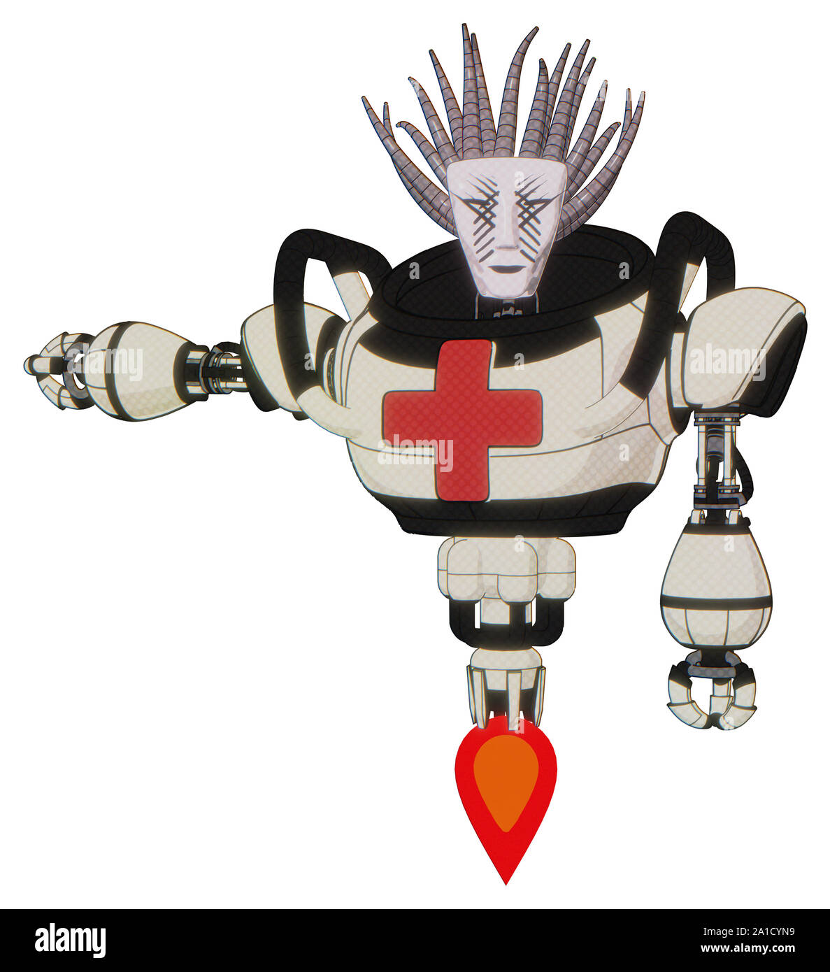 Automaton containing elements: humanoid face mask, war paint, heavy ...