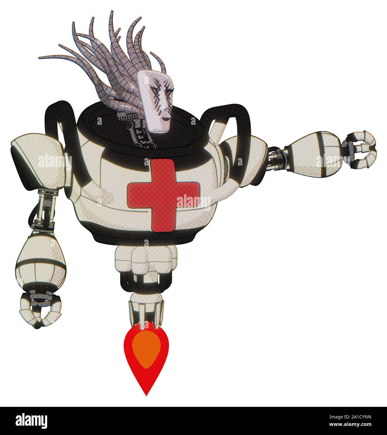 Automaton containing elements: humanoid face mask, war paint, heavy ...