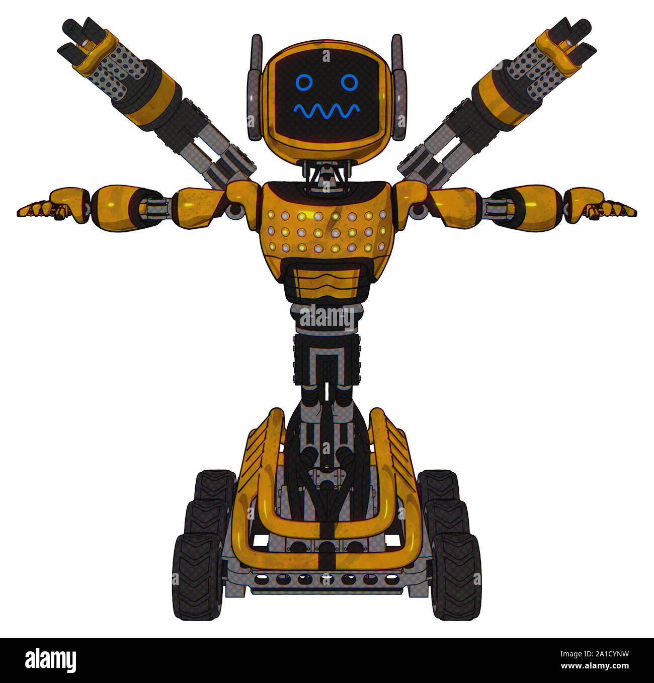 Robot containing elements: digital display head, stunned expression ...