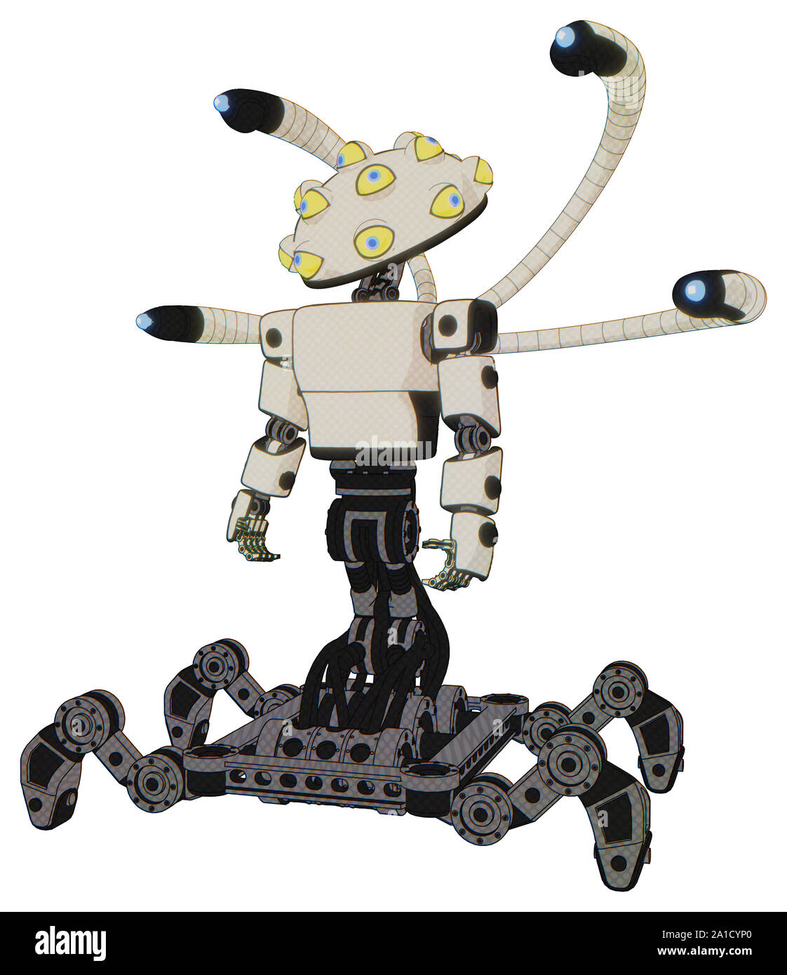 Mech containing elements: many-eyed monster head design, light chest ...