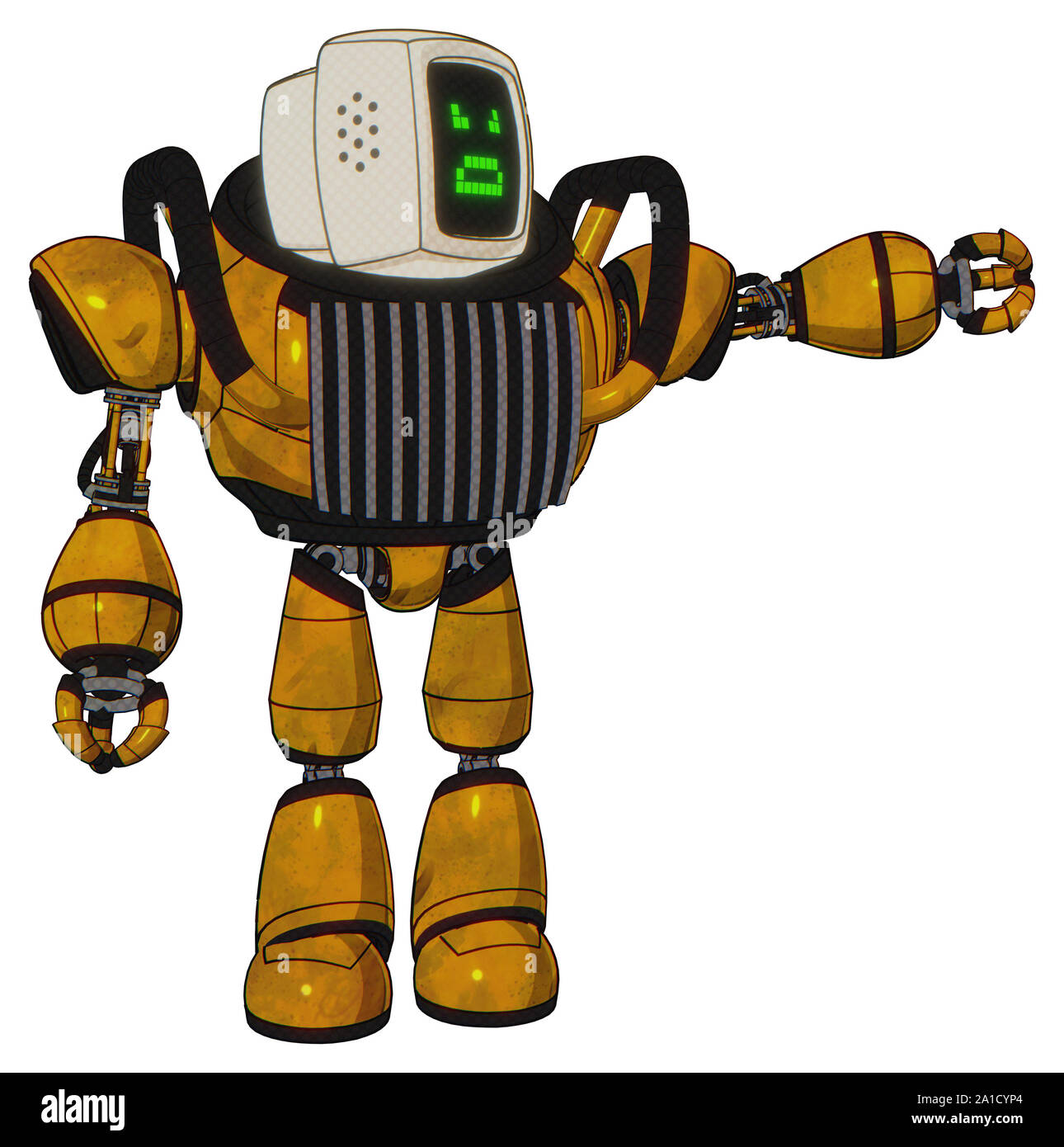 Droid containing elements: old computer monitor, angry pixels face ...