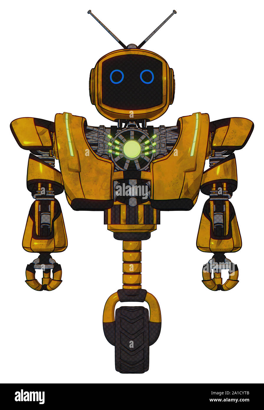 Cyborg containing elements: digital display head, circle eyes, retro ...