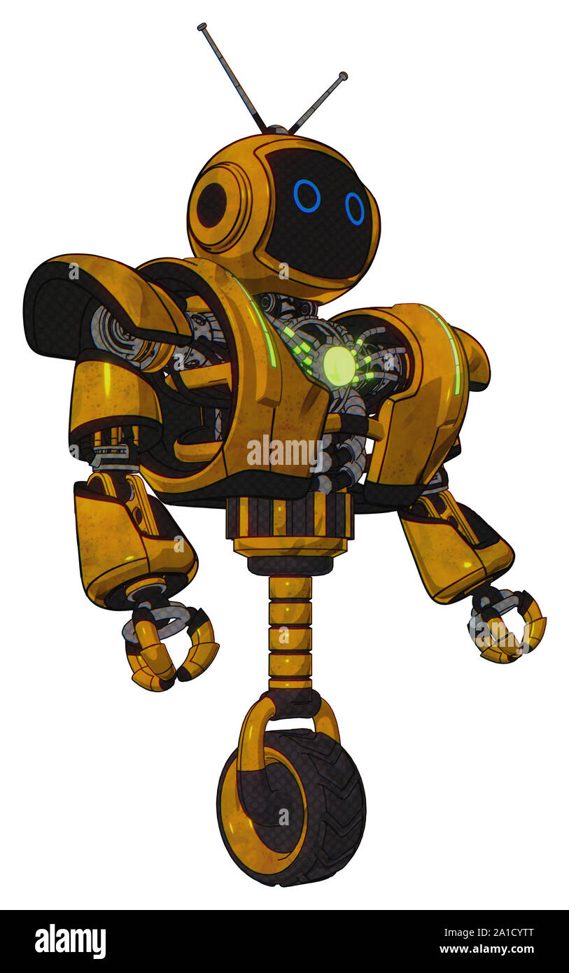 Cyborg containing elements: digital display head, circle eyes, retro ...