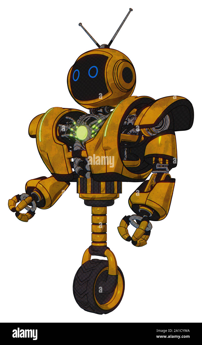 Cyborg containing elements: digital display head, circle eyes, retro ...