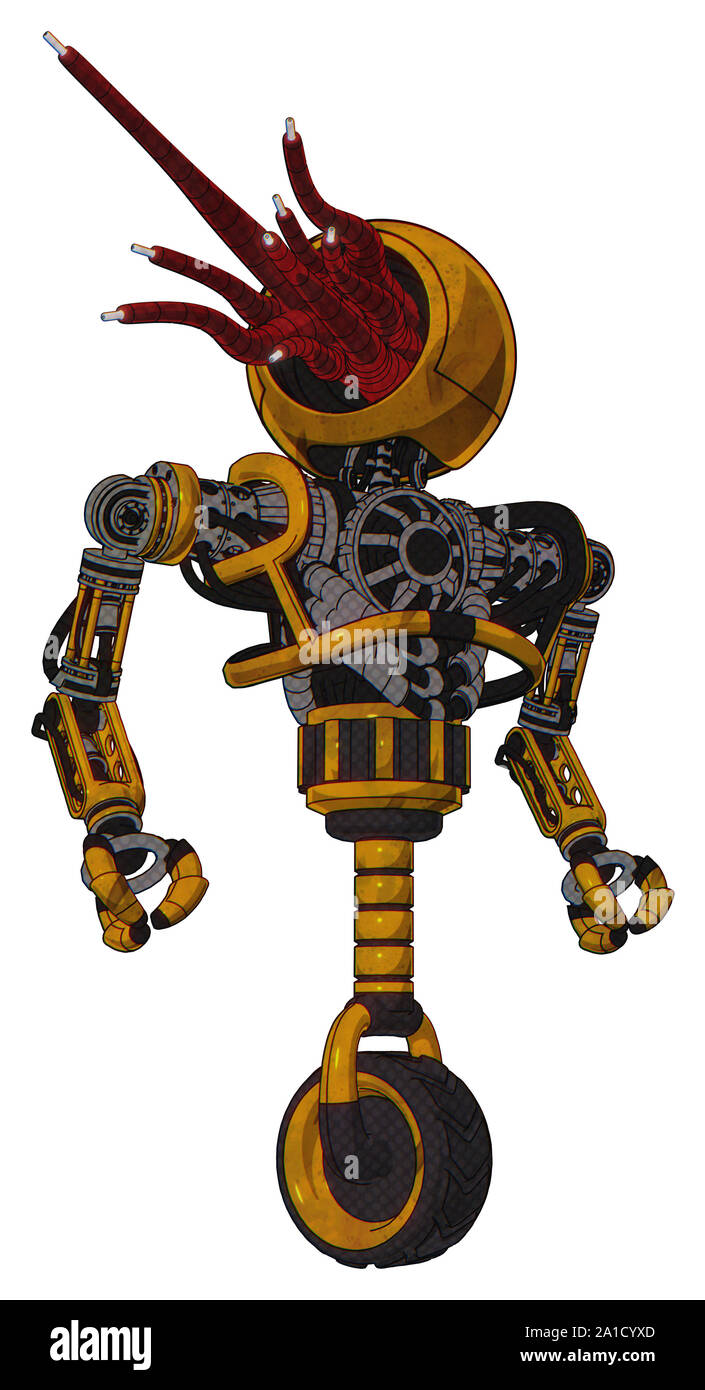 Mech containing elements: jellyfish style head red fiber optic ...