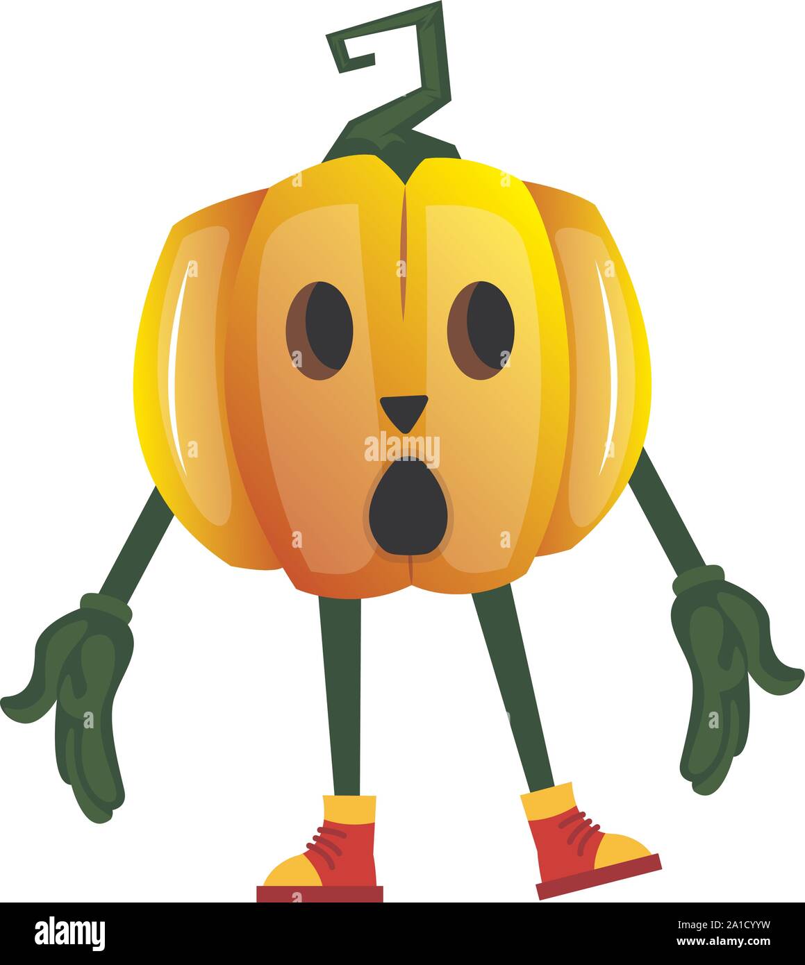 Confused pumpkin, illustration, vector on white background Stock Vector ...