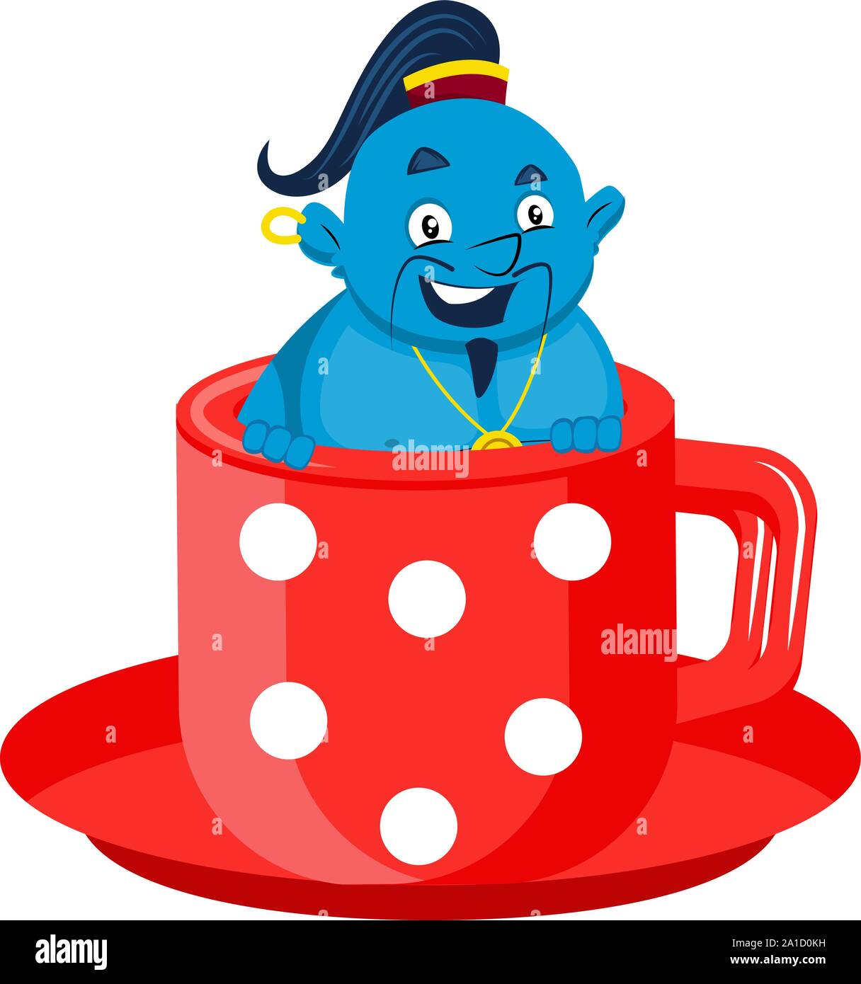 Genie in cup, illustration, vector on white background Stock Vector ...