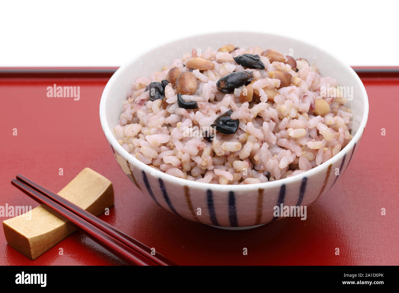 Japanese food, Gokoku Mai boiled rice on white background Stock Photo ...