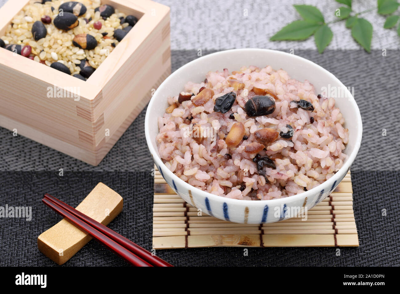Japanese food, Gokoku Mai boiled rice on white background Stock Photo ...