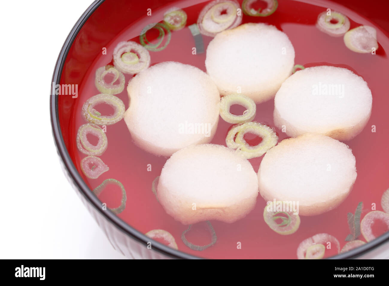 Japanese food, Osuimono soup of fu and vegetables in a bowl Stock Photo ...