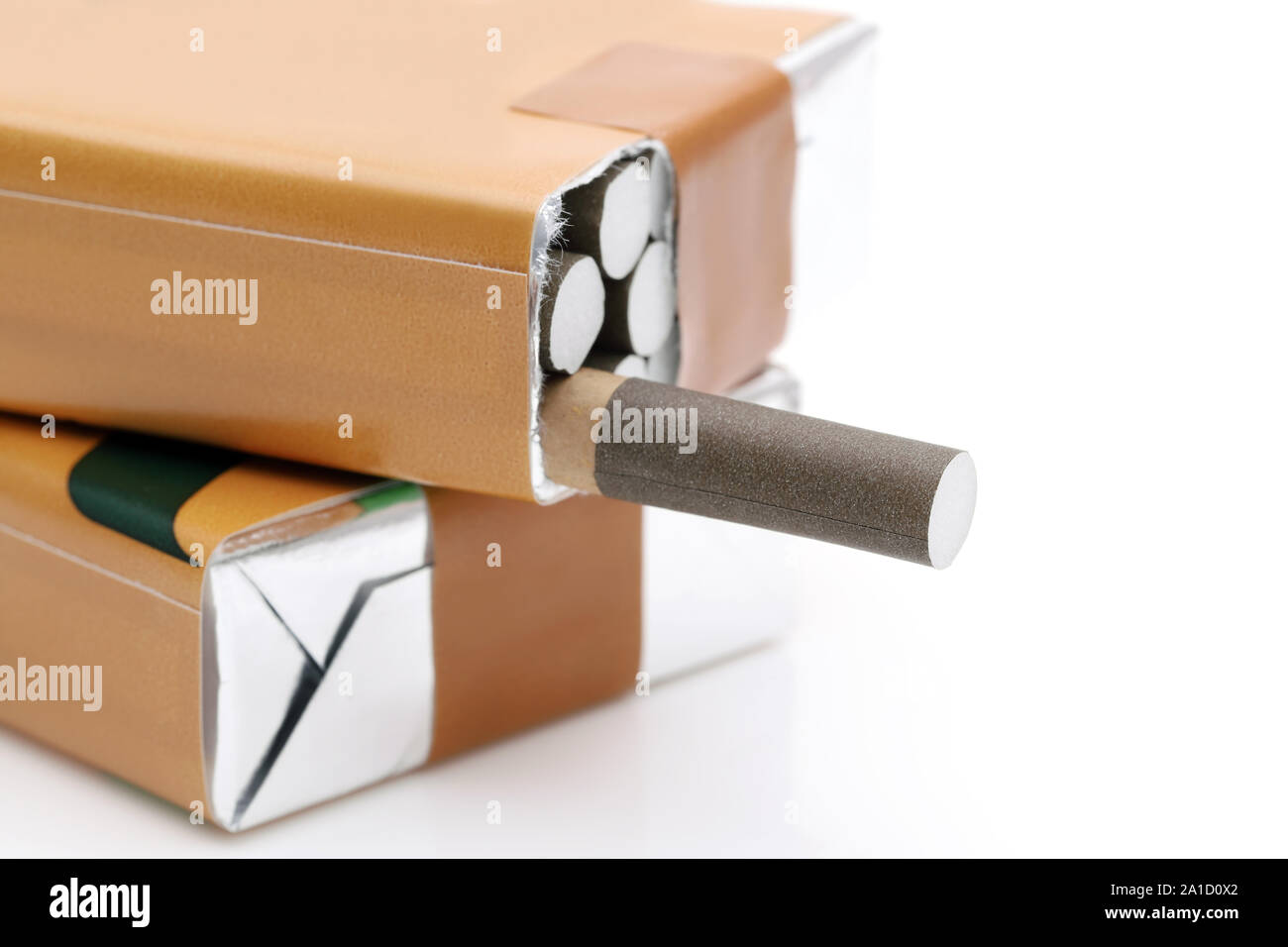 Cigarette packet isolated on white background Stock Photo - Alamy