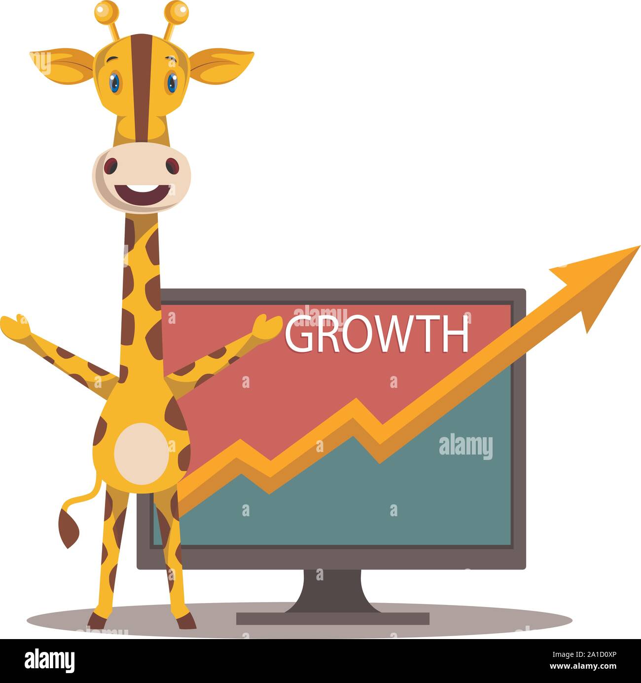 Giraffe growth job, illustration, vector on white background Stock ...