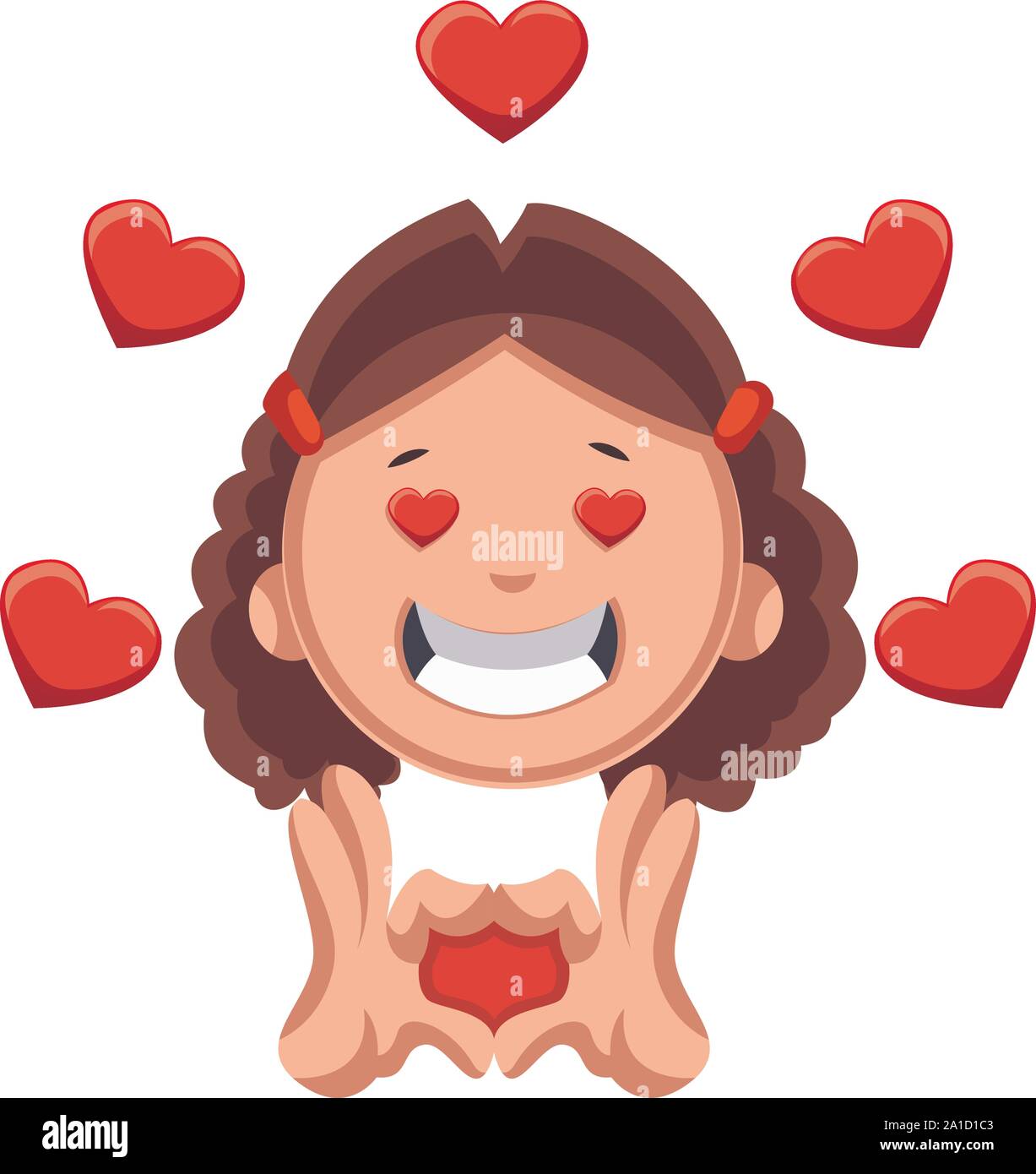 Girl in love, illustration, vector on white background Stock Vector ...