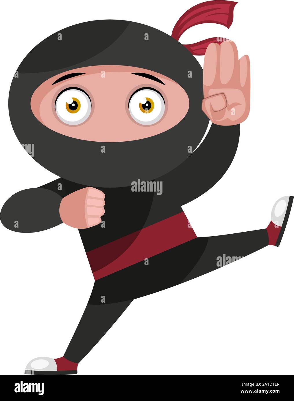 Ninja is fighting, illustration, vector on white background Stock ...